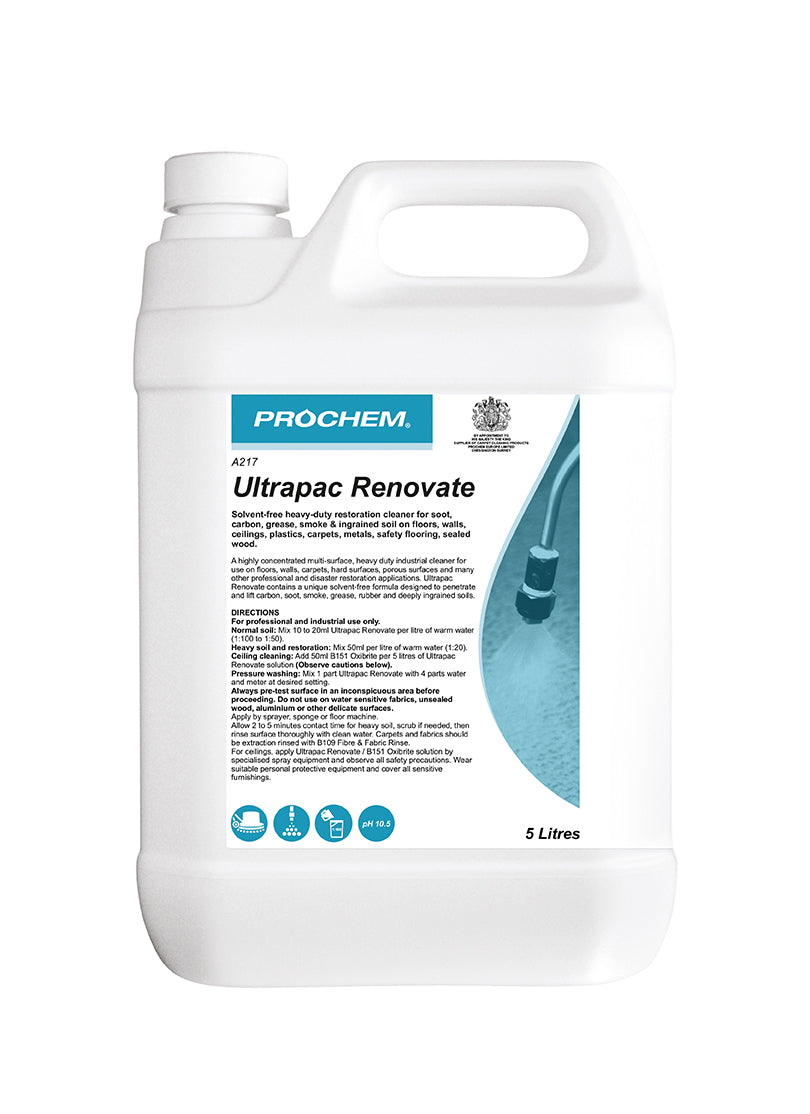 Prochem Ultrapac Renovate 5L for the Removal of Dry Soot - A217-05 ...